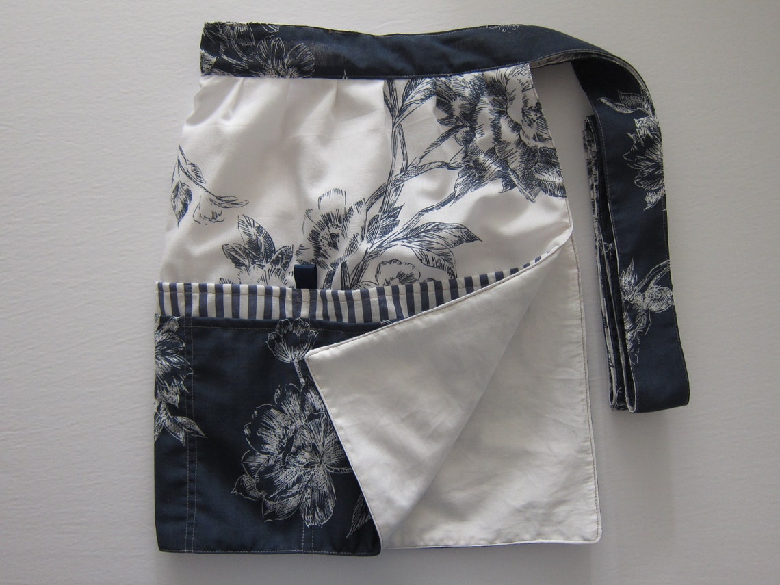 Cafe Apron Hip Apron Half Apron with pockets French navy | Etsy