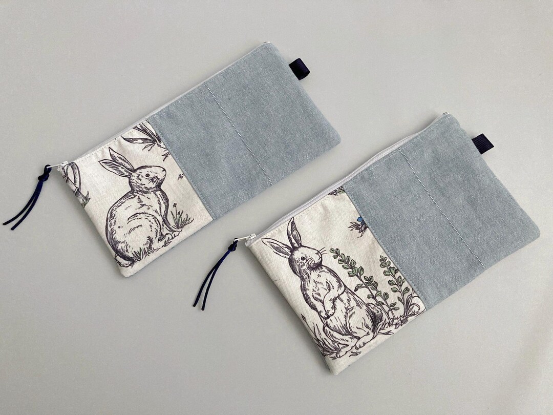 Set of 2 - Rabbit Pencil Case, Rabbit Travel Toiletry Bag, Rabbit ...