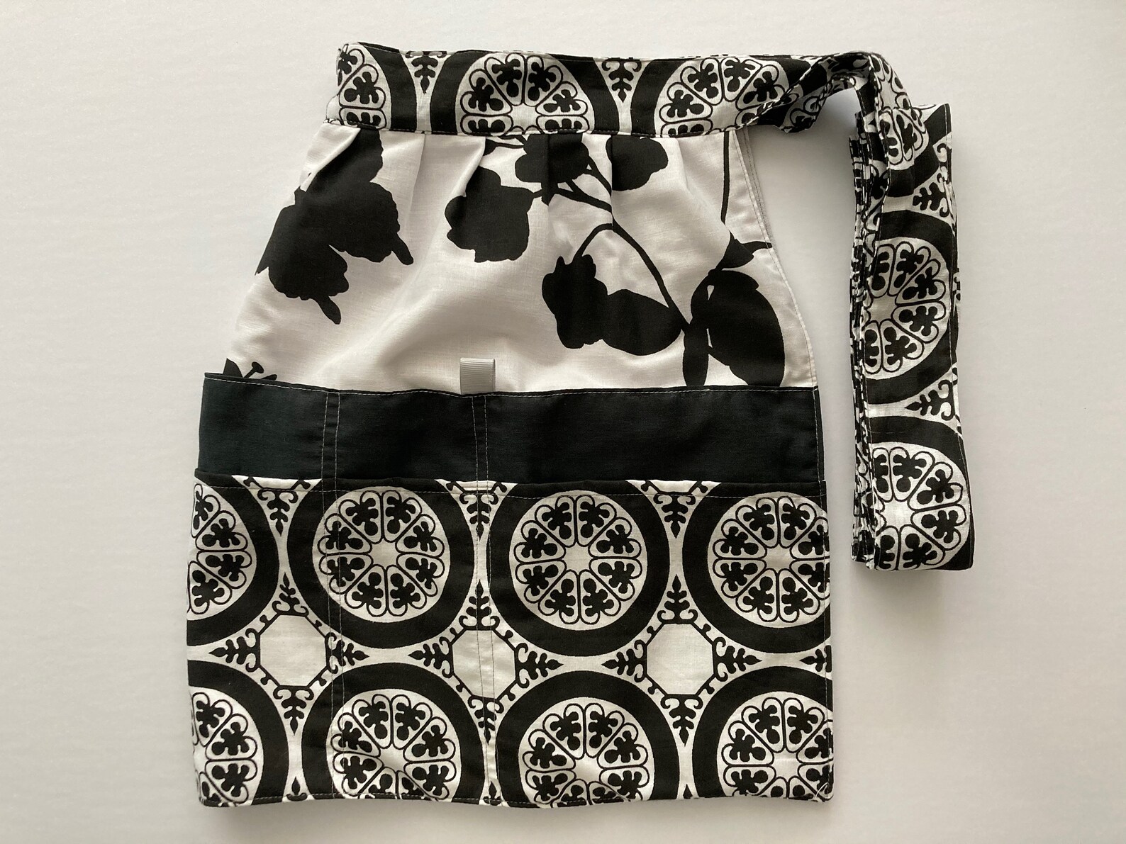 Cafe Apron Hip Apron Half Apron With Pockets Black and - Etsy