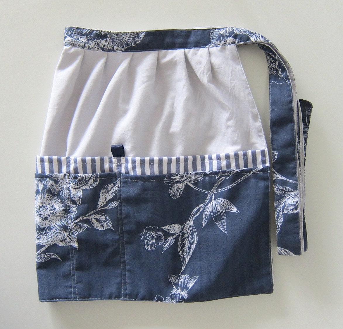 Cafe Apron Hip Apron Half Apron With Pockets French Navy - Etsy Canada