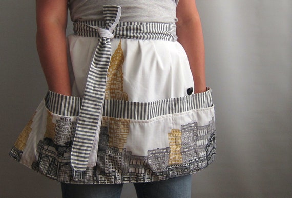Cafe Apron Hip Apron Half Apron With Pockets Chrysler - Etsy