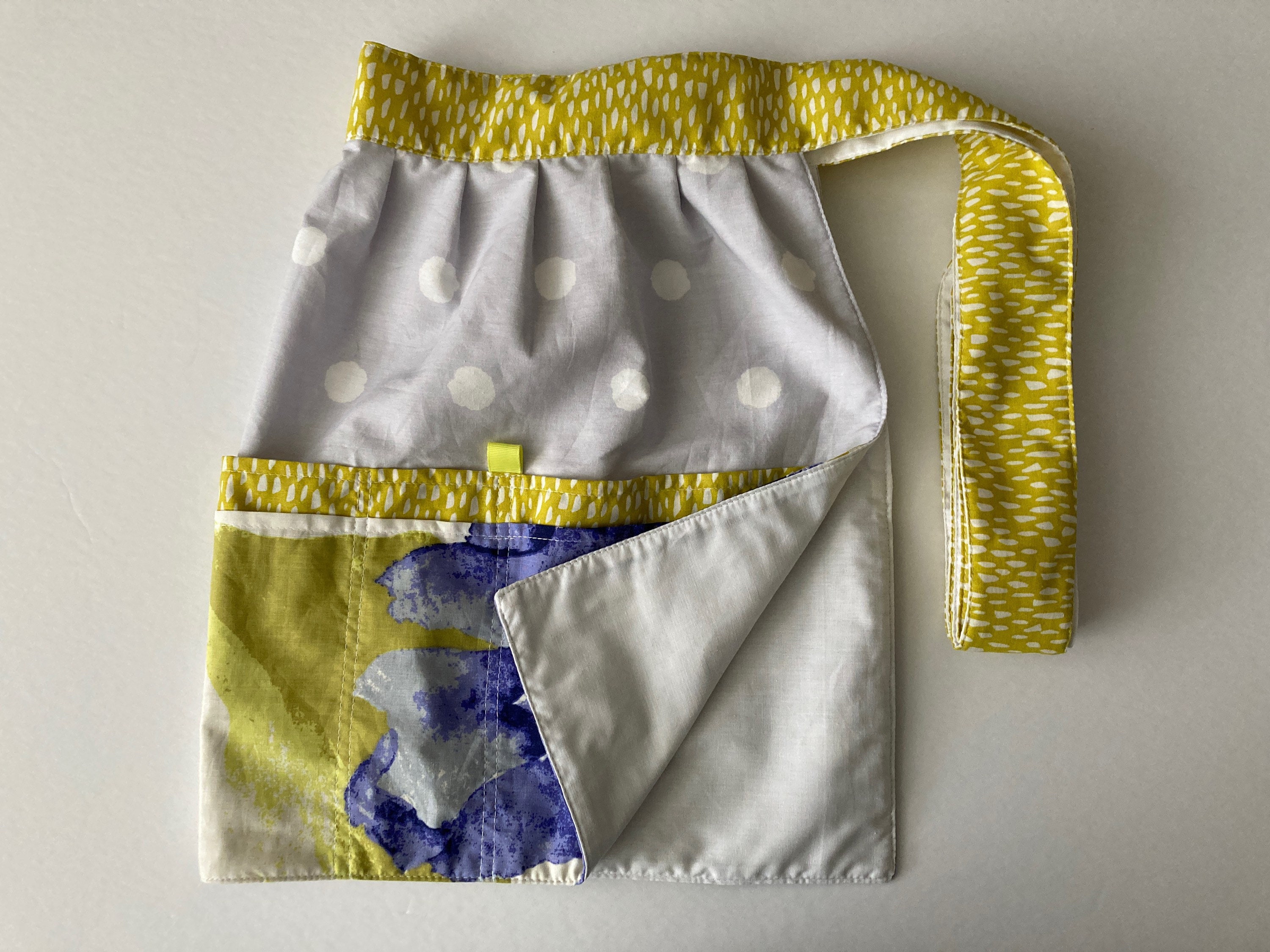 Cafe Apron, Hip Apron, Half Apron With Pockets - Watercolor Floral ...