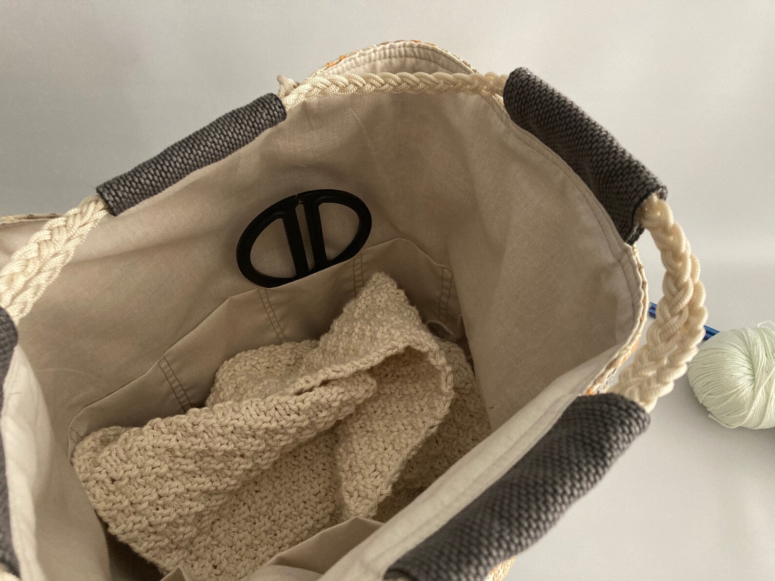 Set of 2 Drawstring Basket Knitting Bag Knitter Bag Yarn - Etsy