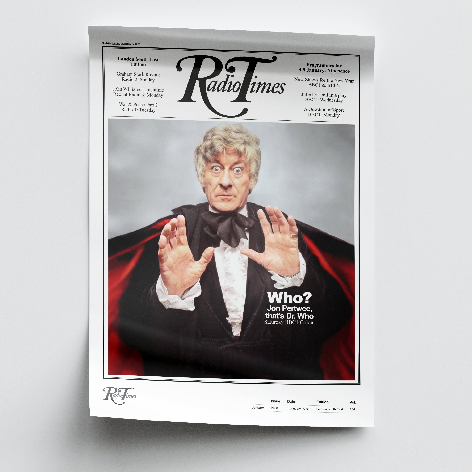 Doctor Who Tardis Jon Pertwee Radio Times 1970 Poster - Etsy UK