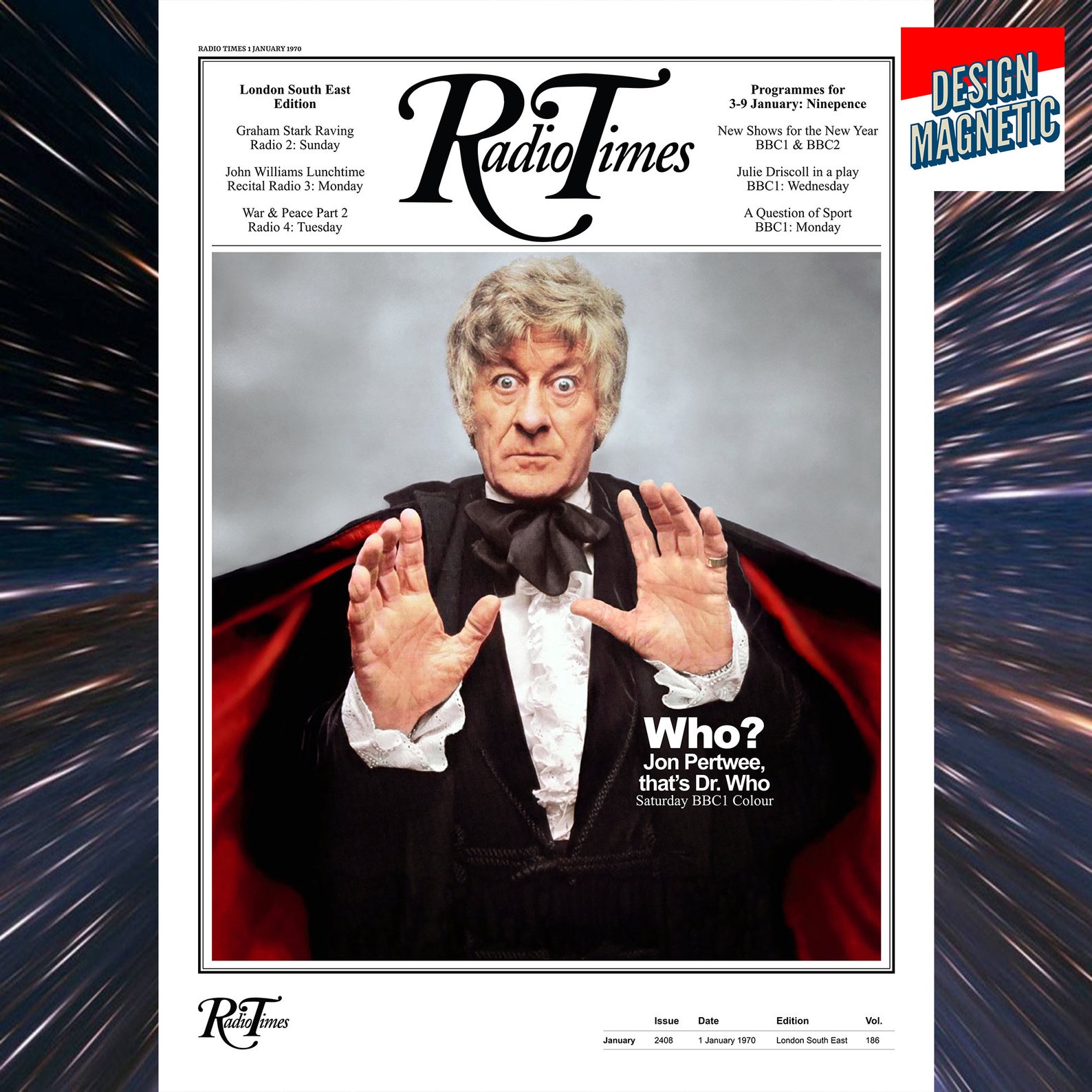 Doctor Who Tardis Jon Pertwee Radio Times 1970 Poster - Etsy UK