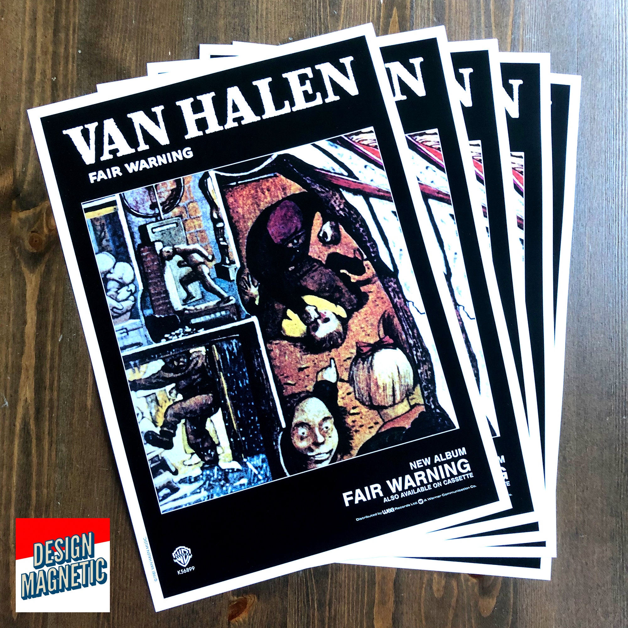 Van Band Fair Warning Album + FREE MYSTERY A3 VH 1984 Variant Print ...