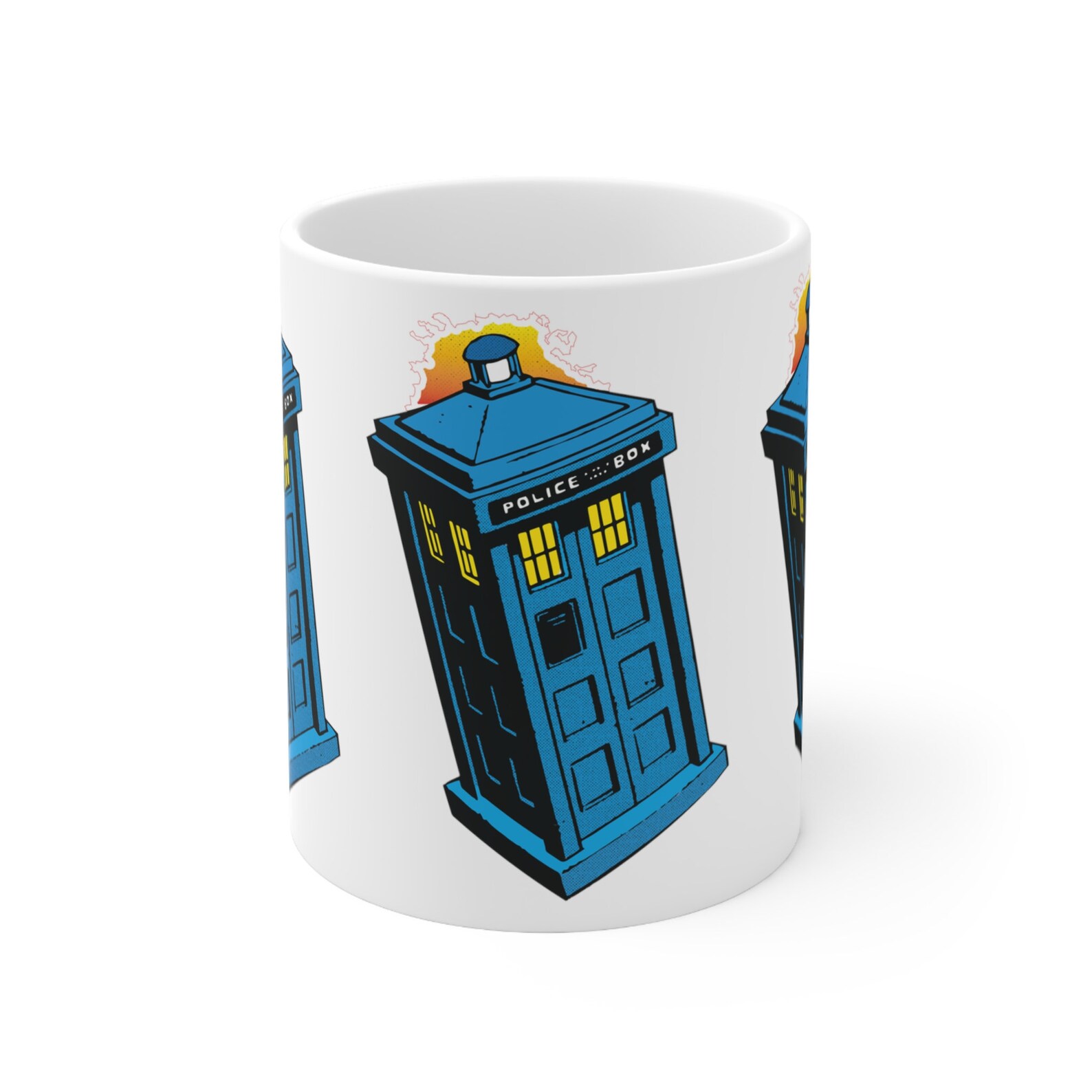 Doctor Who Tardis Ceramic Mug: Retro Comic Art, Whovian Gift (11oz ...