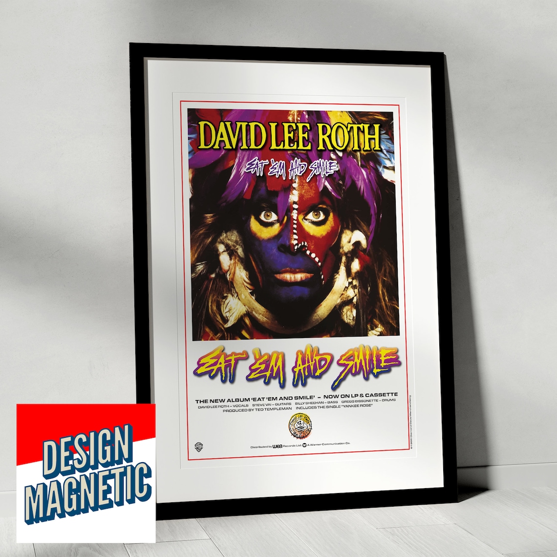 David Lee Roth Eat Em and Smile 1986 Album Poster FREE - Etsy UK