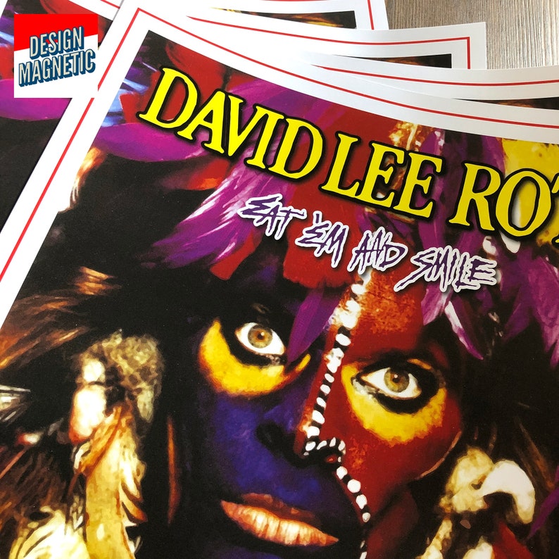 David Lee Roth Eat Em and Smile 1986 Vinyl Album Poster Skyscraper ...