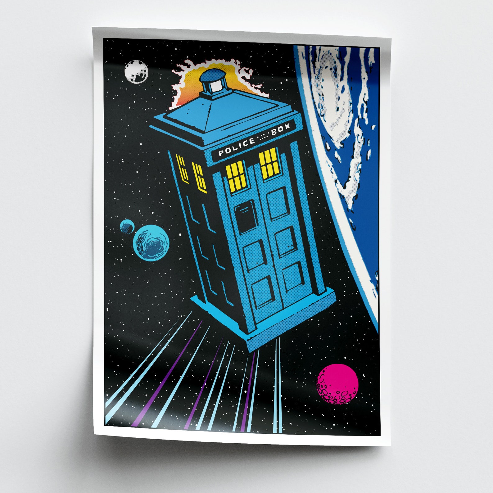 Doctor Who Tardis Comic Poster, Digital Download, Sci-fi Art, Doctor ...