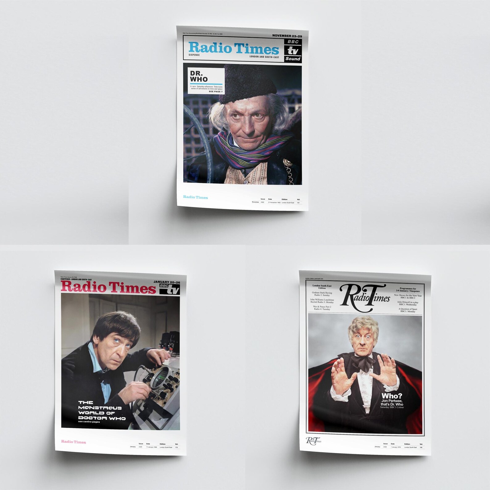 Doctor Who Tardis Patrick Troughton Radio Times 1968 Poster Dr Who Wall ...