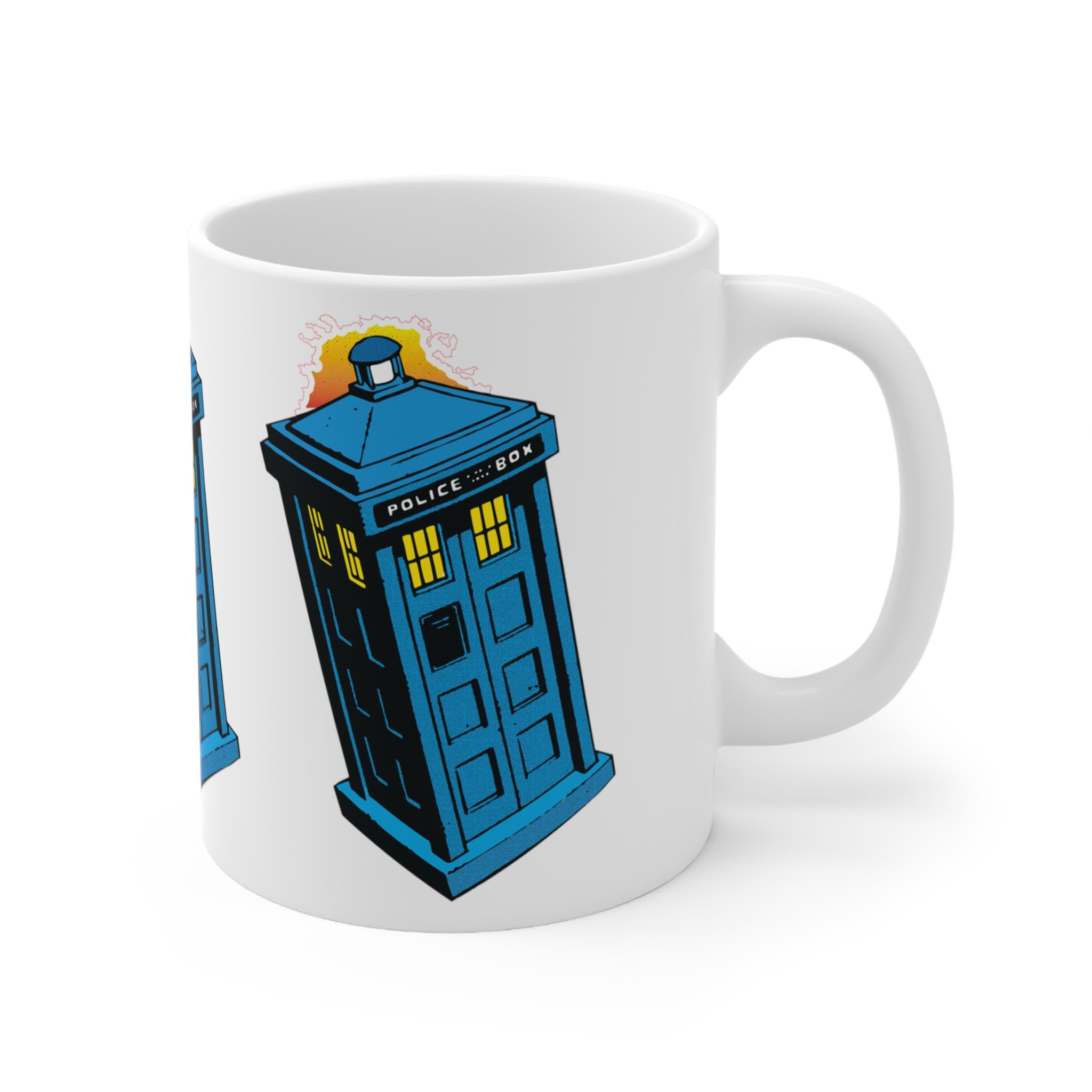Doctor Who Tardis Ceramic Mug: Retro Comic Art, Whovian Gift (11oz ...