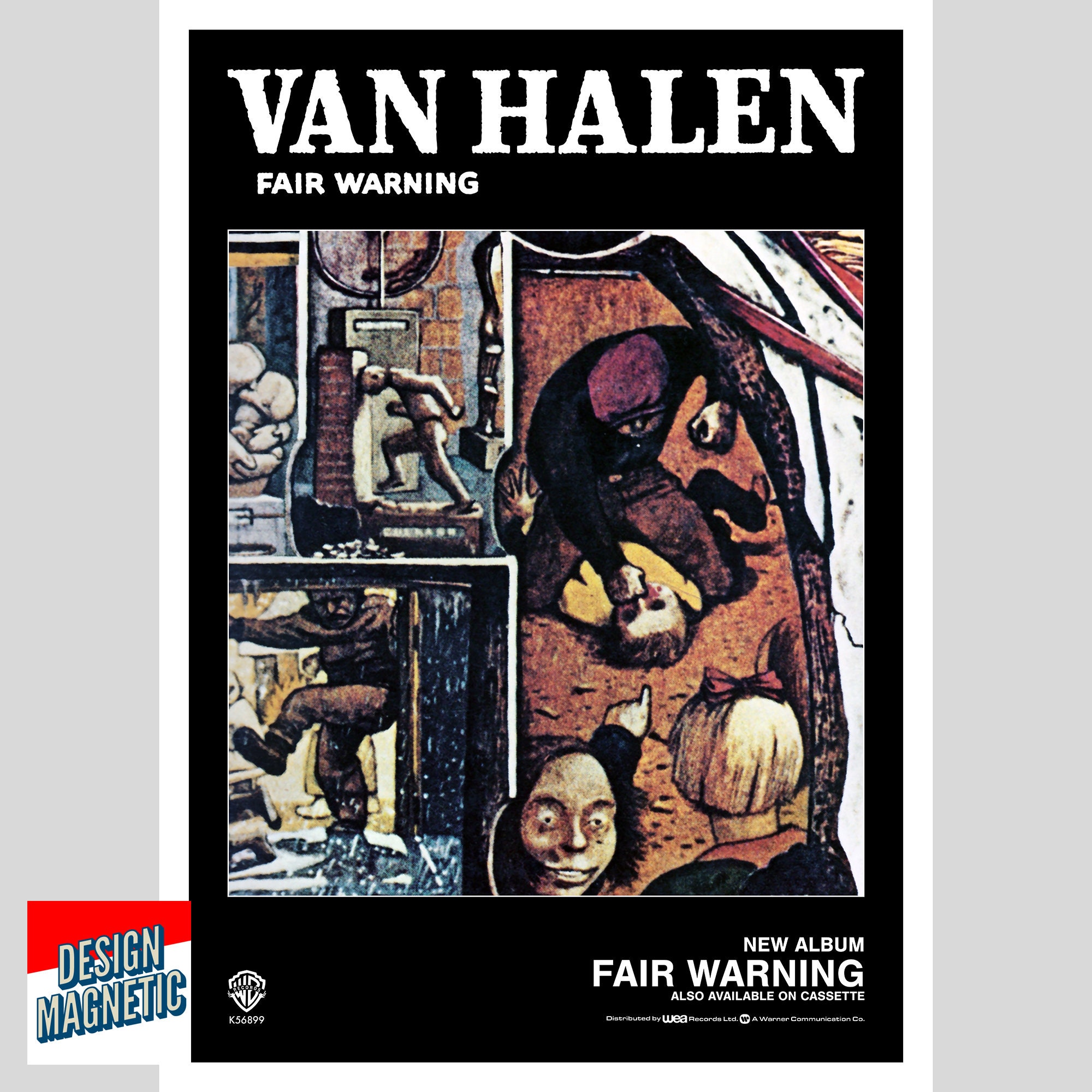 Van Halen Band Vinyl Album Fair Warning Album Poster Etsy