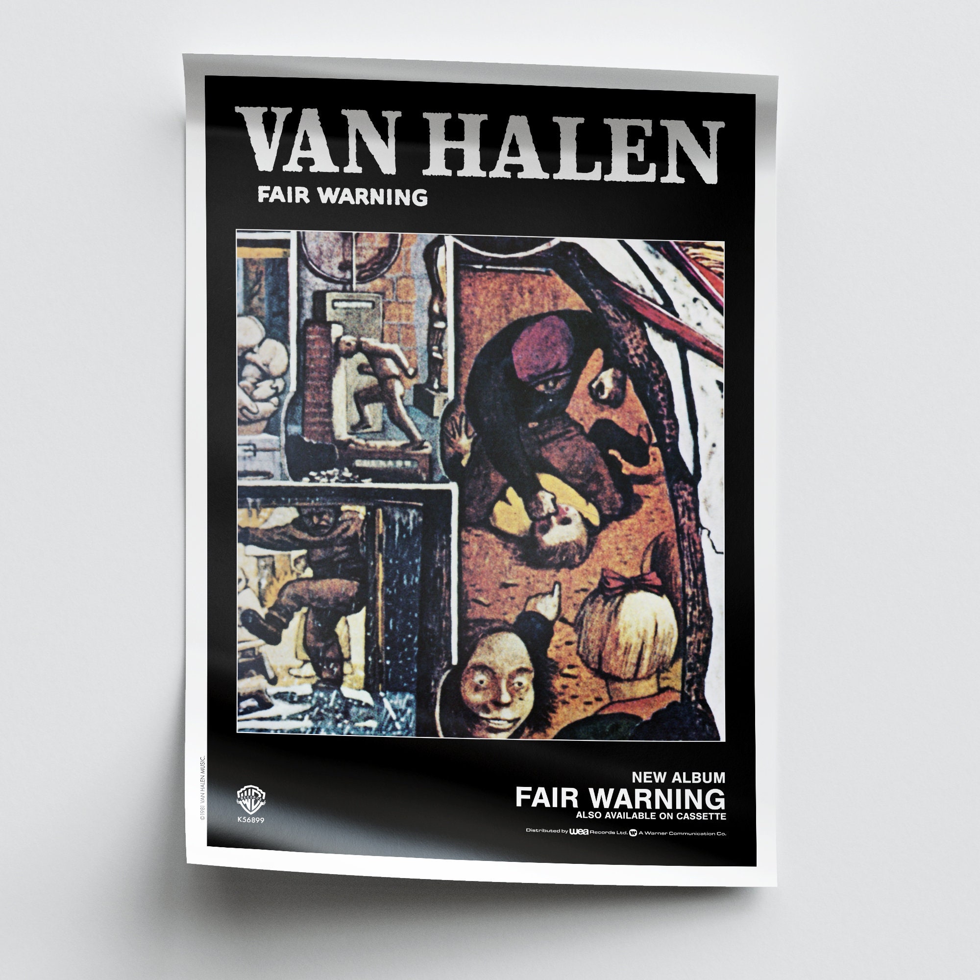 Van Band Fair Warning Album + FREE MYSTERY A3 VH 1984 Variant Print ...