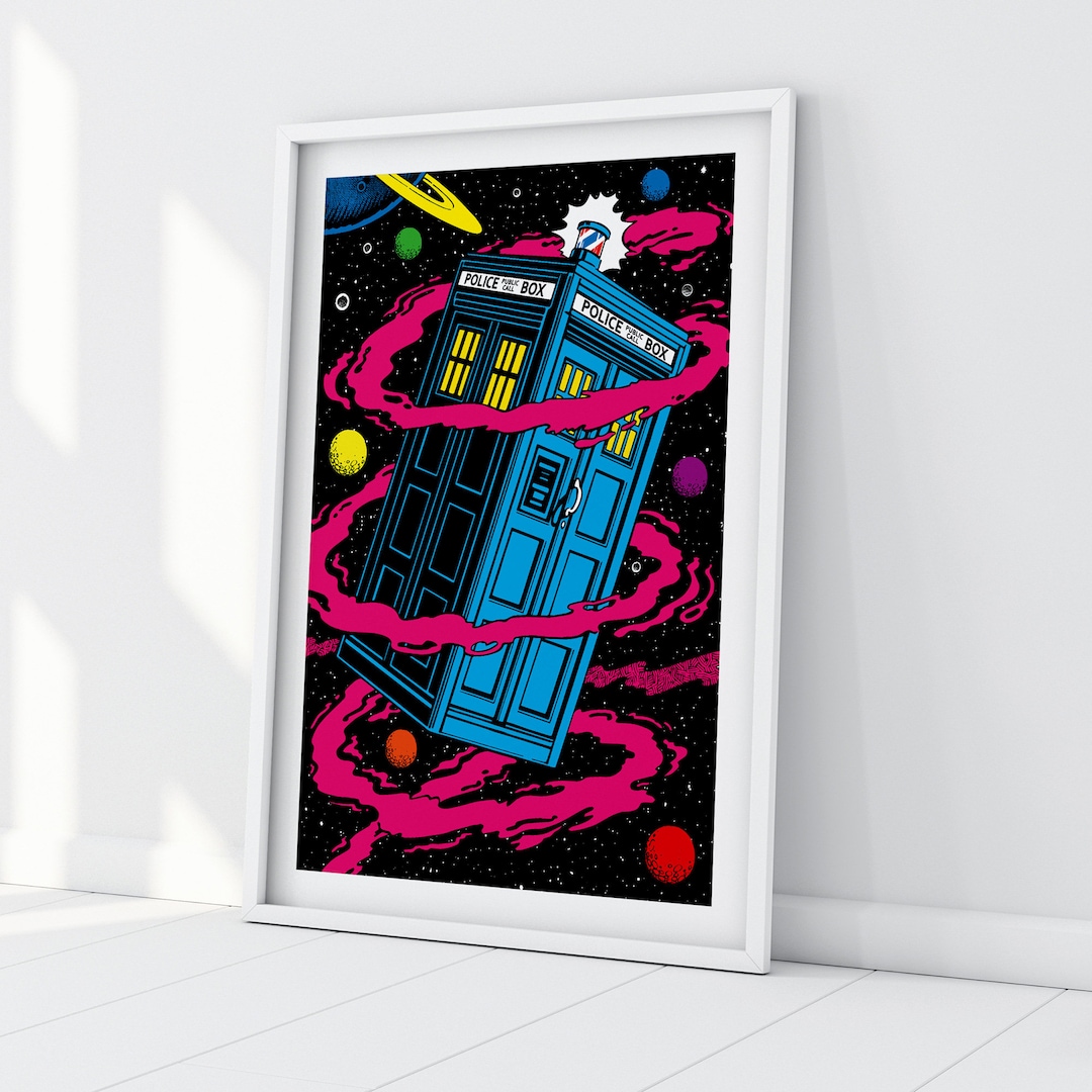 Doctor Who Tardis Comic Poster Sci-fi, Dr Who Wall Art, Tardis Art ...