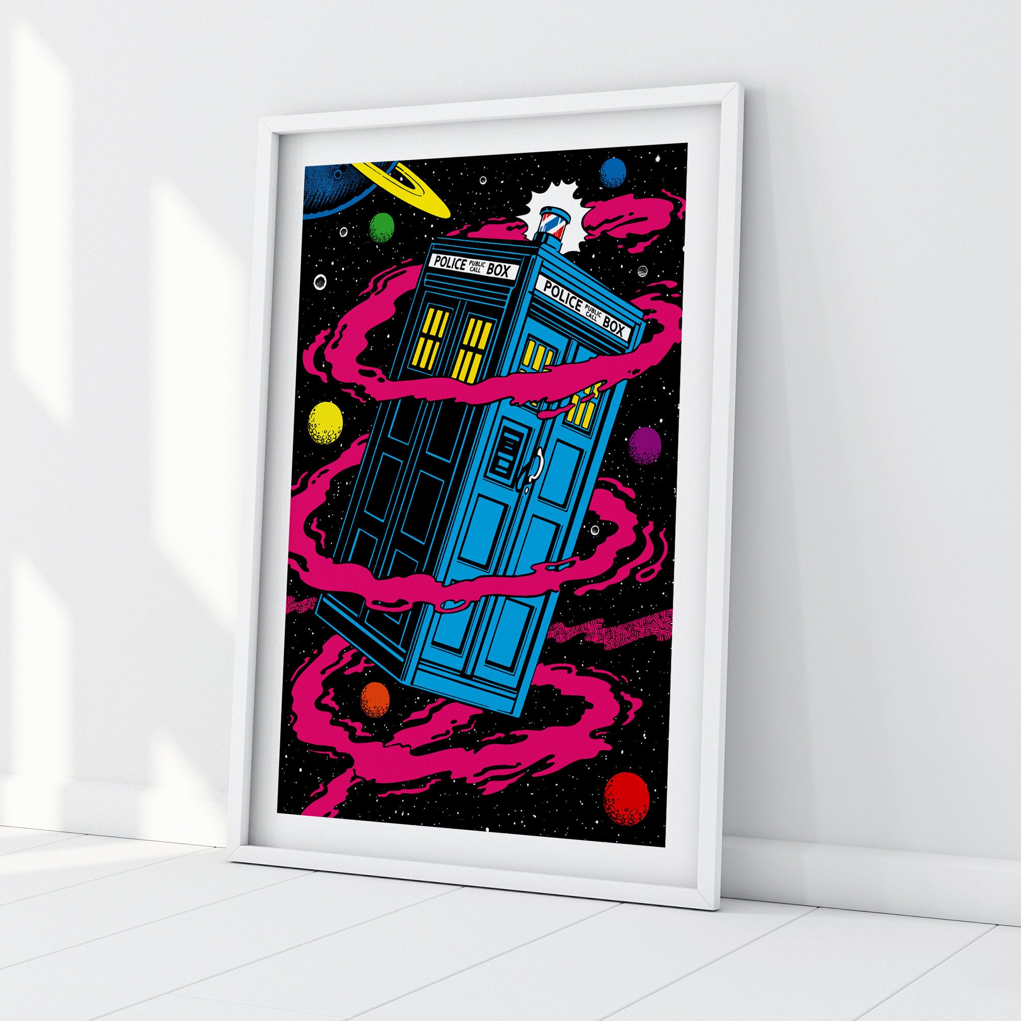 Doctor Who Tardis Comic Poster Sci-fi, Dr Who Wall Art, Tardis Art ...