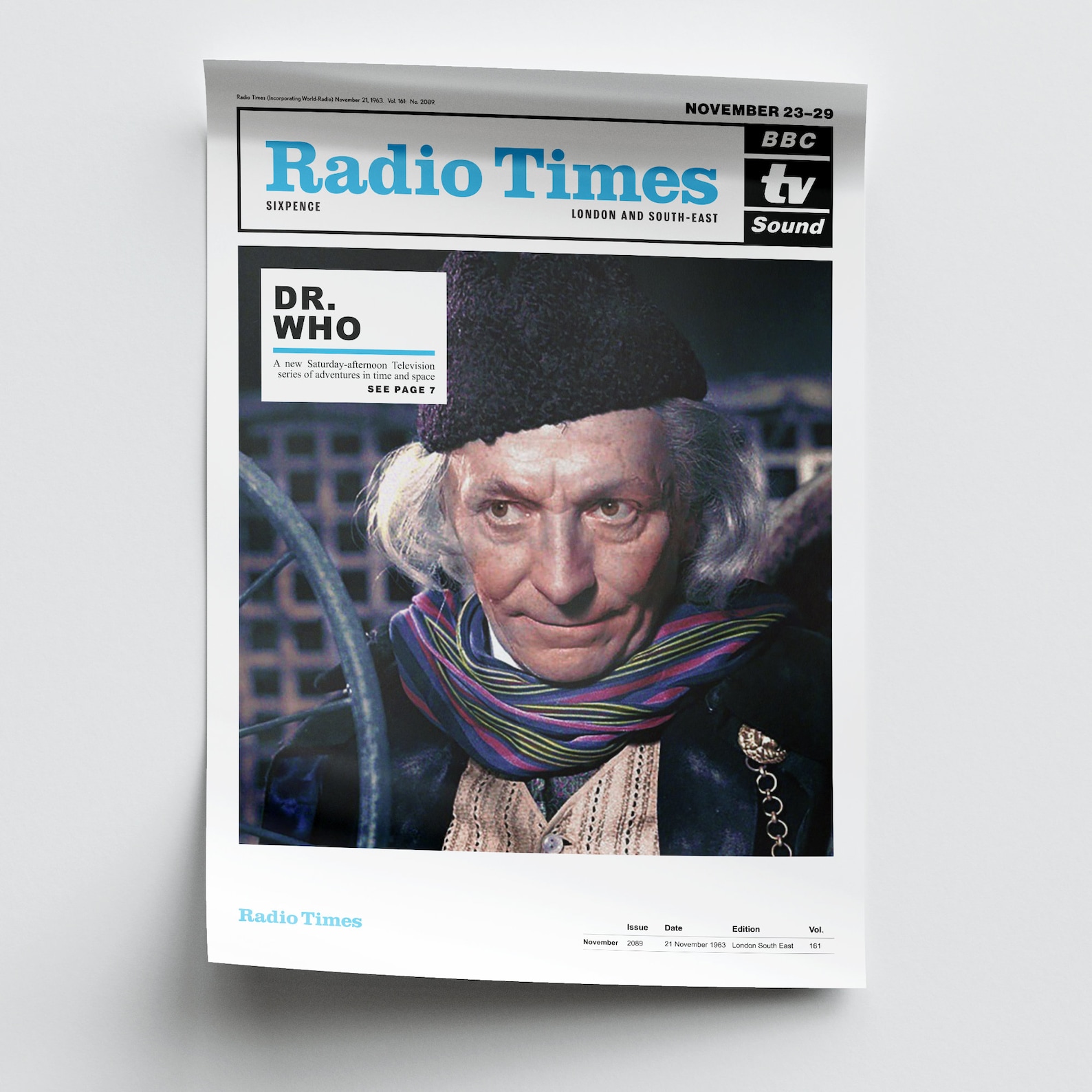 Doctor Who Tardis William Hartnell Radio Times 1963 Poster - Etsy UK