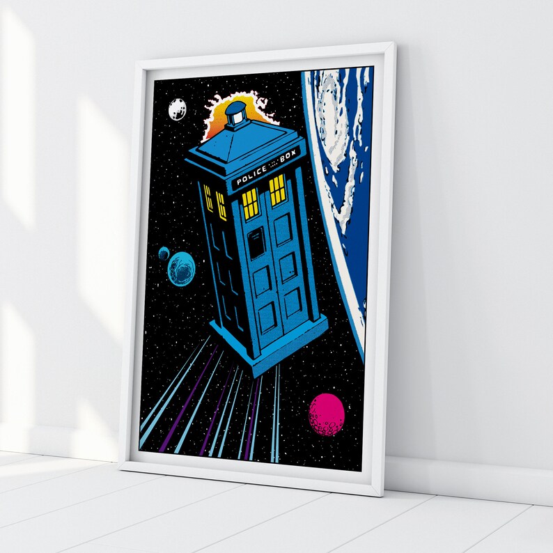Doctor Who Tardis Comic Poster, Digital Download, Sci-fi Art, Doctor ...