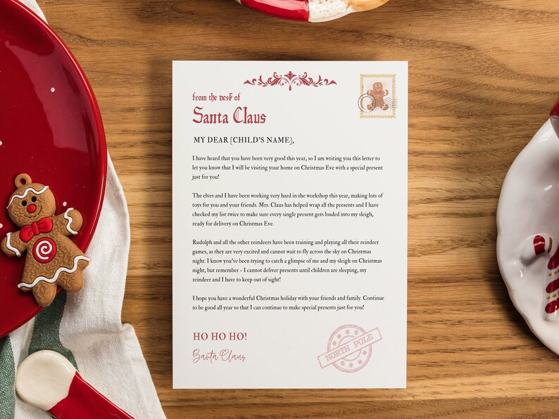 From the Desk of Santa Claus Printable and Customizable - Etsy