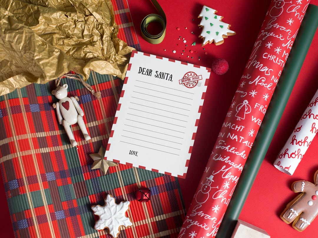 Letter to Santa Stationary, Instant Download PDF, Printable Template ...