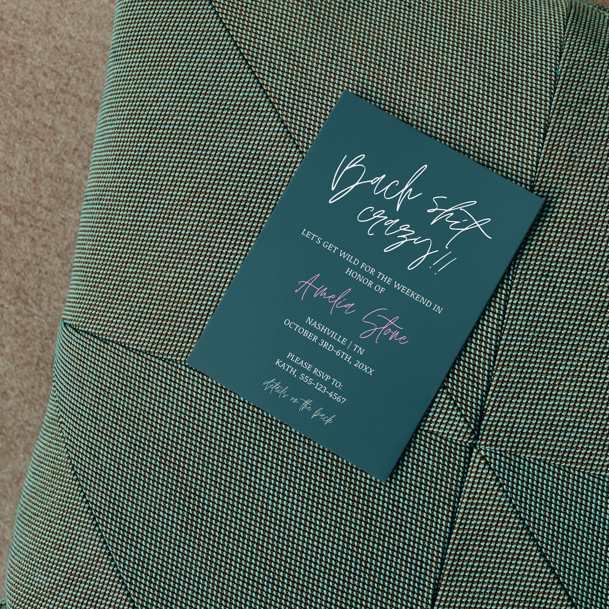 Bach Sht Crazy Bachelorette Invitation Template, Green Bachelorette ...