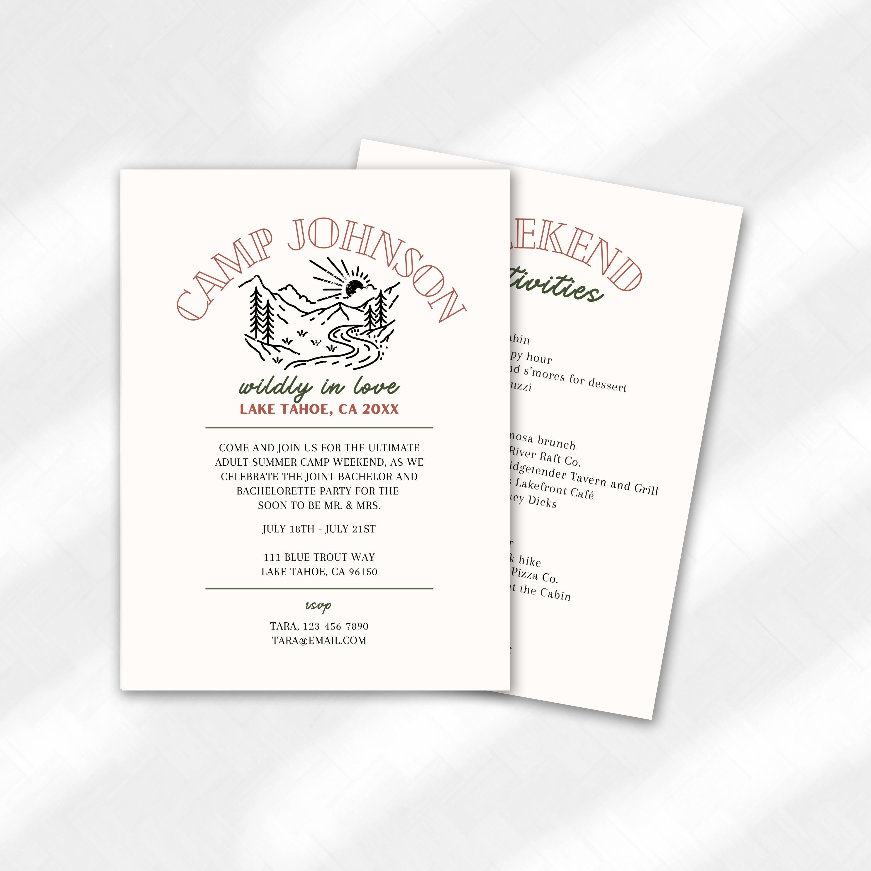 Camp Bachelor and Bachelorette Theme, Joint Bachelor and Bachelorette ...