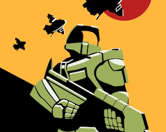 8 Bit Master Chief – Halo, Pixel Art, Retro, Prints, Illustration, Art ...