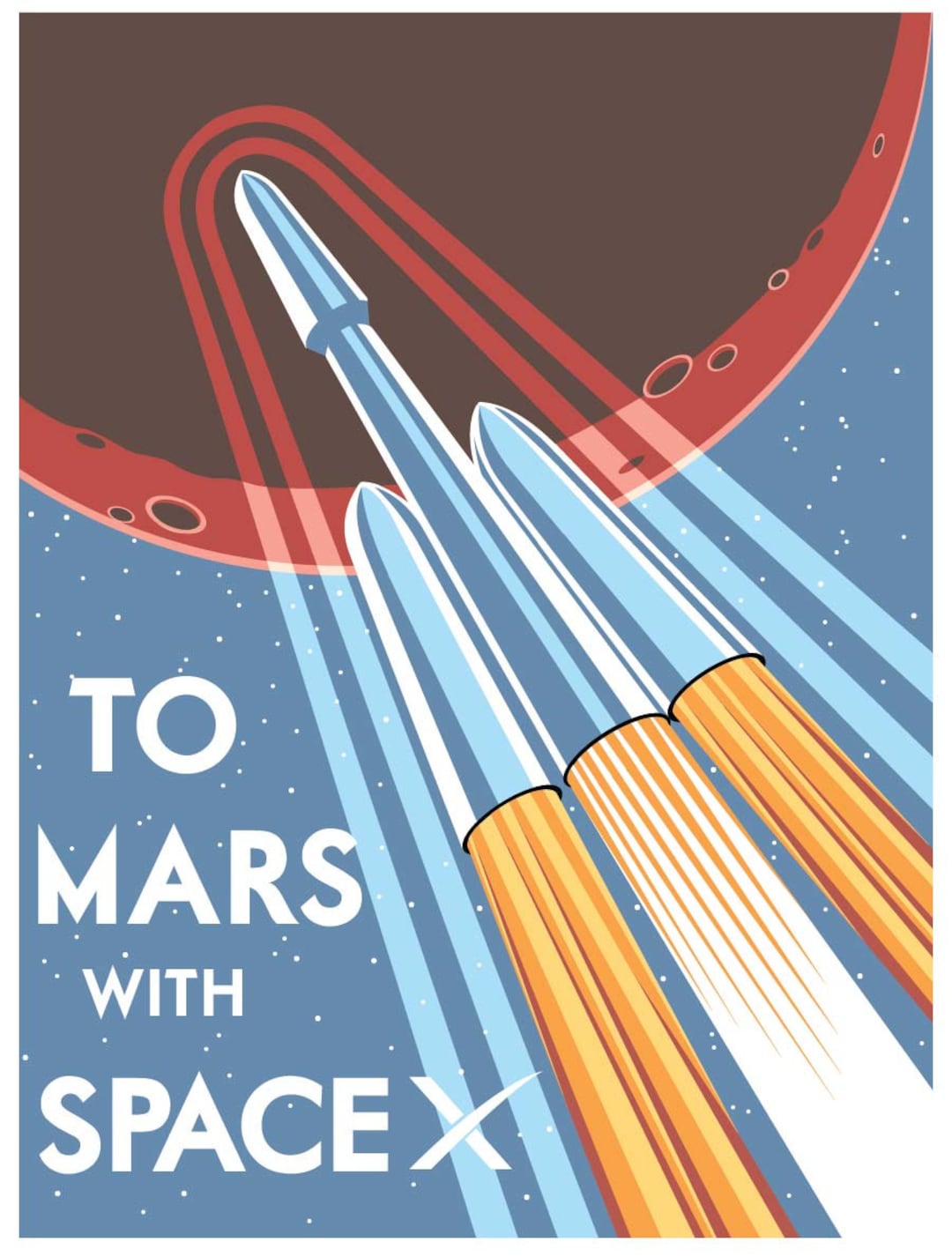 To Mars With Spacex - Poster Print - Etsy