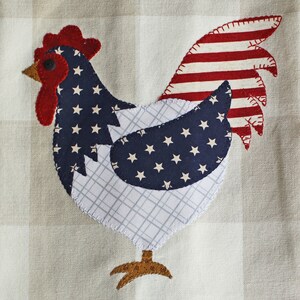 Tea Towel Pattern, Patriotic Rooster Towel Pattern, Applique Towel ...