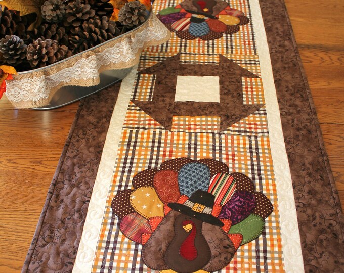 Handmade Quilt Table Runner Pumpkin Star Fall Thanksgiving Halloween - Etsy
