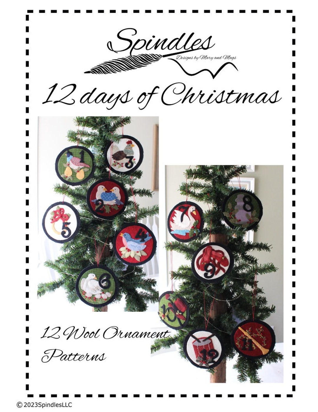 12 Days of Christmas Ornaments Pattern, Christmas Ornament PDF, Hand ...