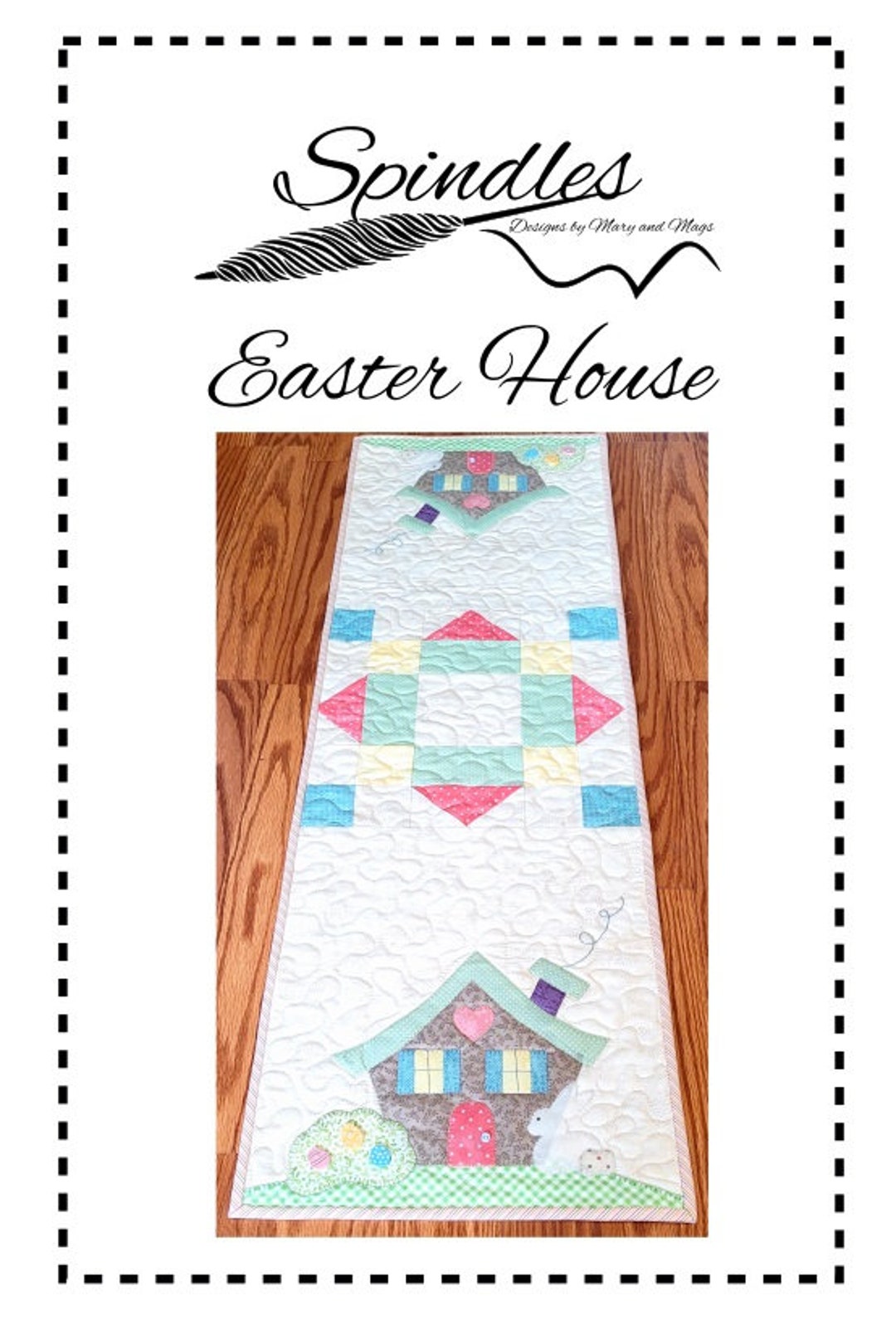 Easter Quilted Table Runner Pattern, Applique House - Etsy