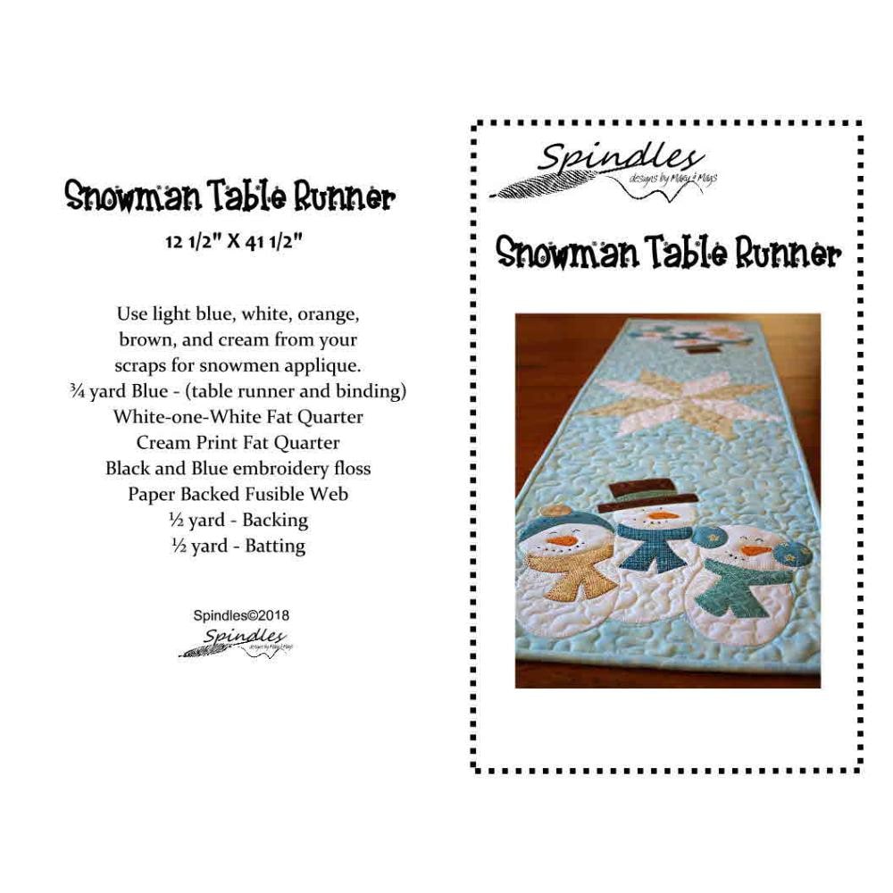 Snowman Table Runner Quilt Pattern: Winter Table Decor (digital ...