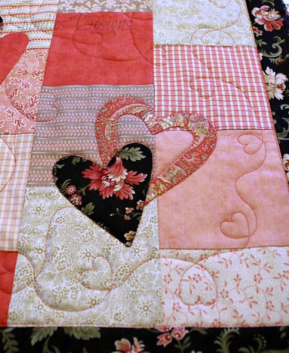 Table Runner Pattern Heart Table Runner Pattern Sweet Hearts | Etsy