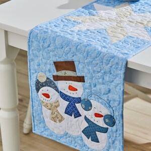 Snowman Table Runner Quilt Pattern: Winter Table Decor (digital ...
