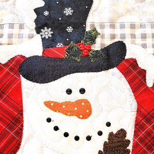Joy Christmas Snowman Table Runner Quilted Table Runner - Etsy
