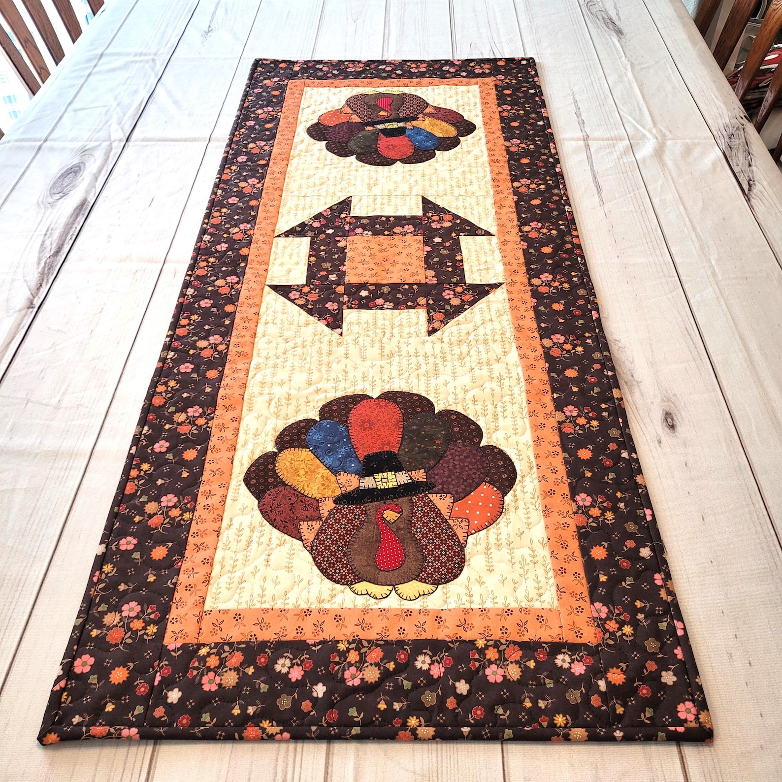 Turkey Table Runner Quilt Pattern: Thanksgiving Decor (digital Download ...