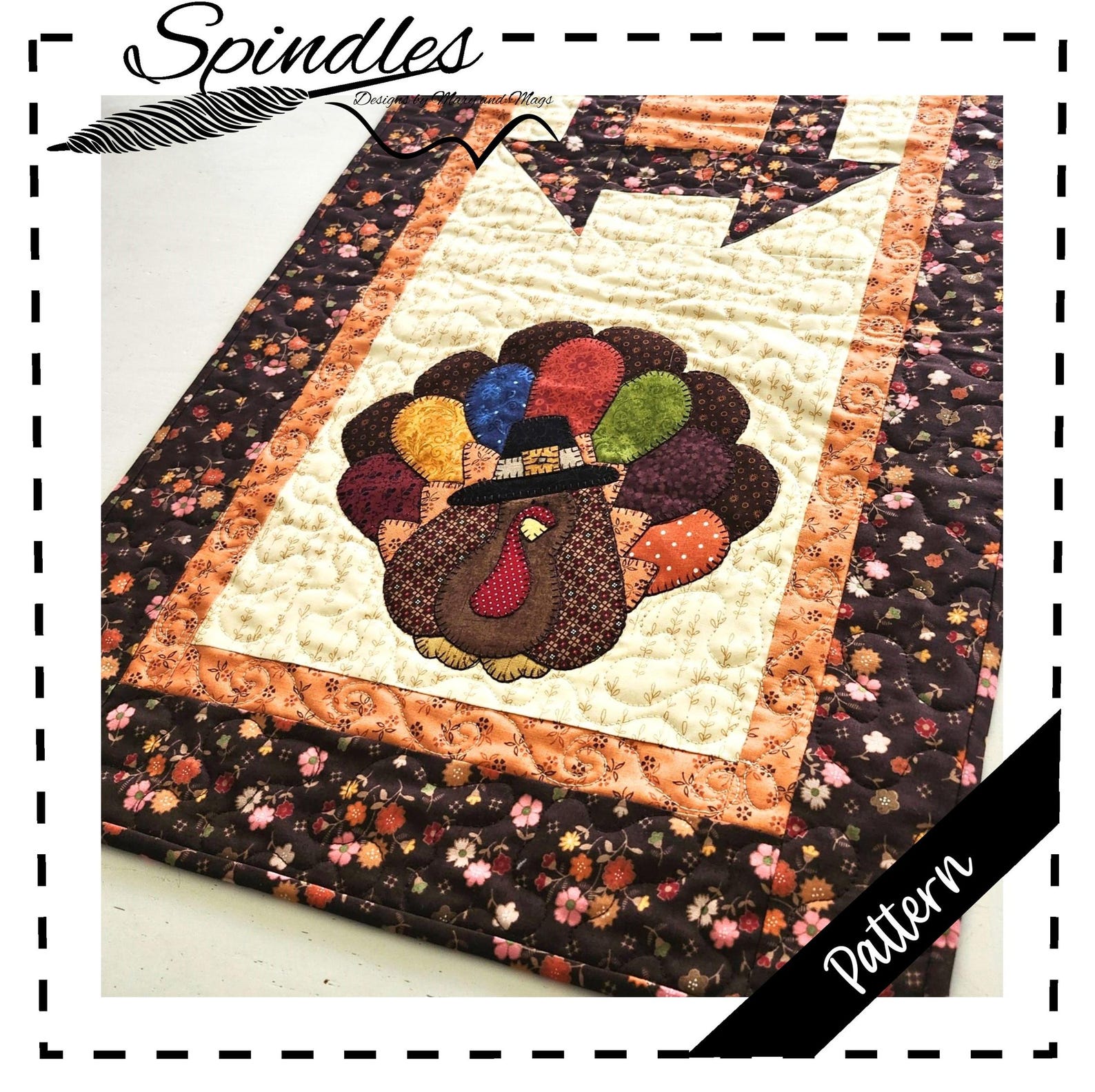 Turkey Table Runner Quilt Pattern: Thanksgiving Decor (digital Download ...