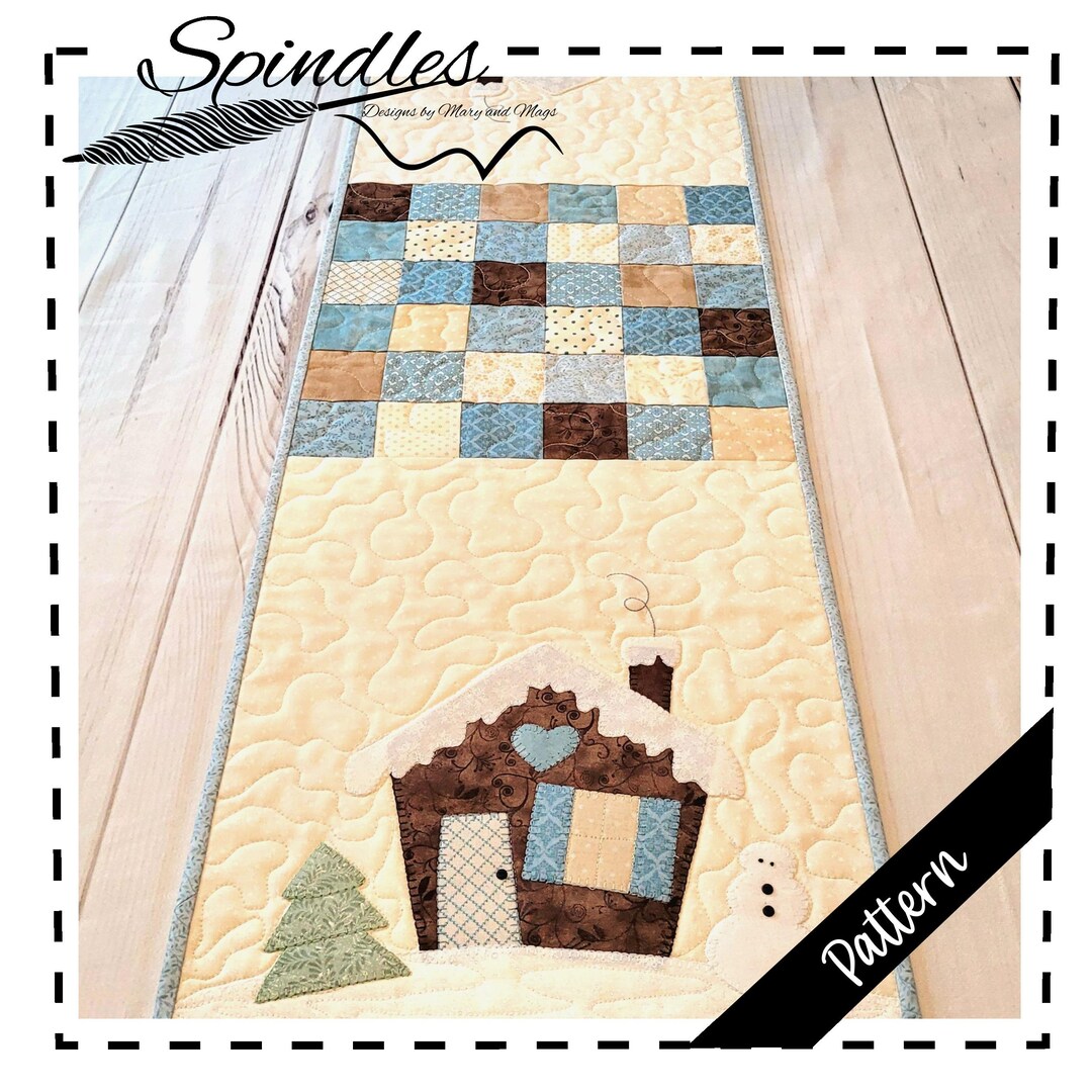 Winter Table Runner Quilt Pattern: Farmhouse Christmas Decor (digital ...