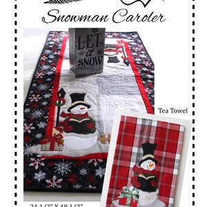 Quilted Table Runner Pattern, PDF Pattern for Snowman Table Topper ...