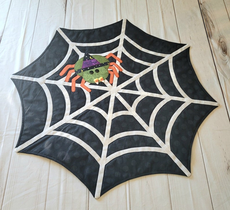 Halloween Table Runner, Appliqued Vampire Spider Web - Etsy