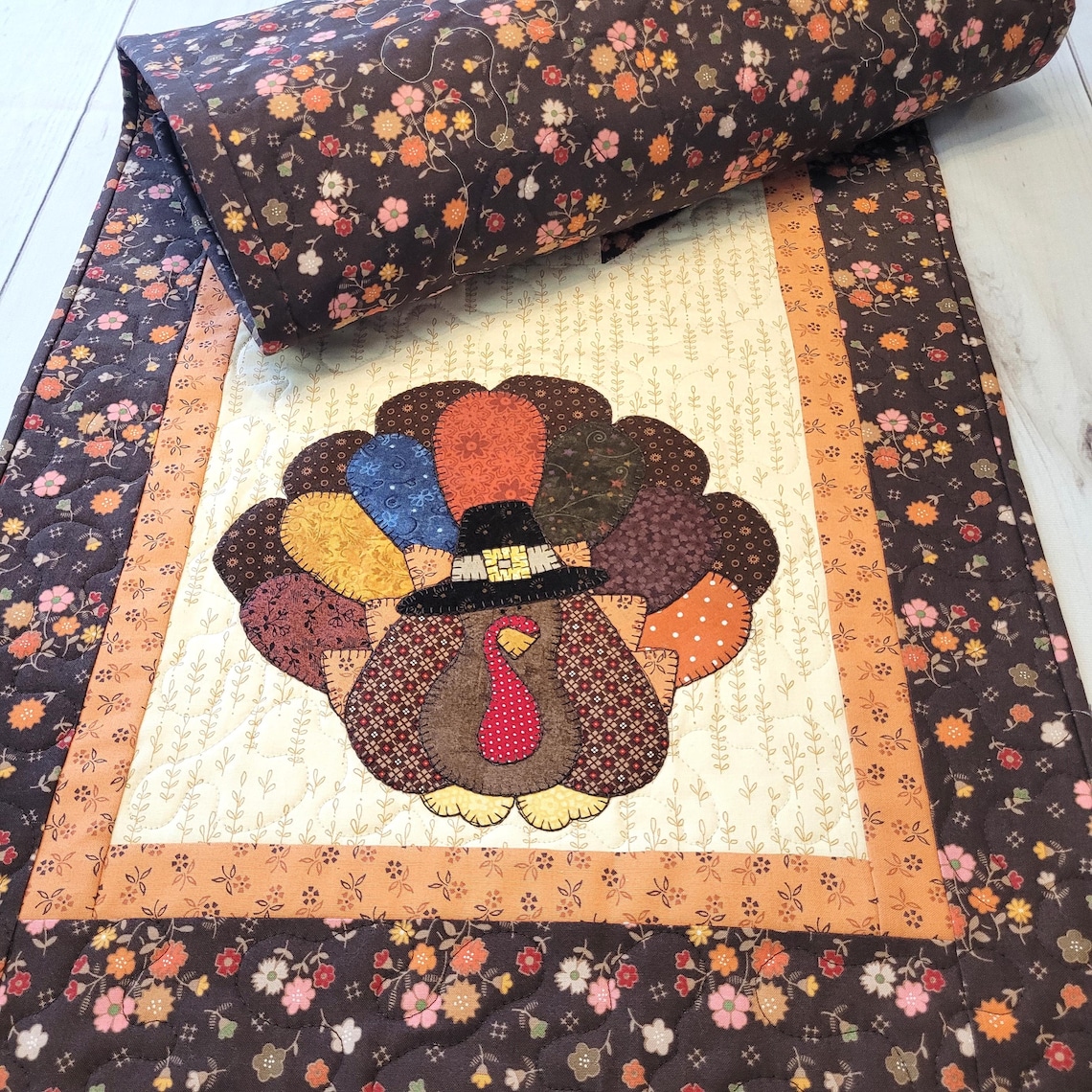 Turkey Table Runner Quilt Pattern: Thanksgiving Decor (digital Download ...