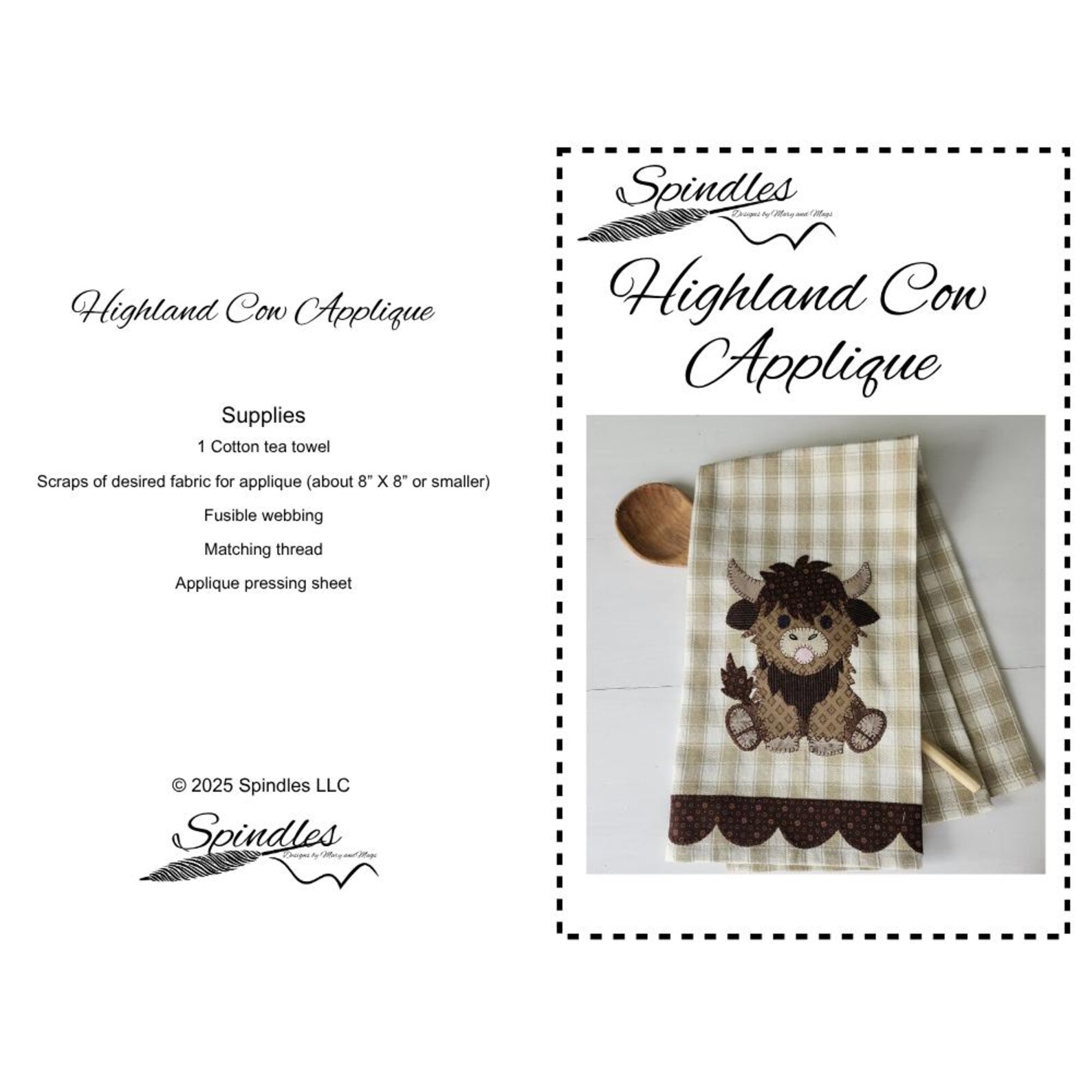 Highland Cow Applique Pattern, Digital Download - Etsy