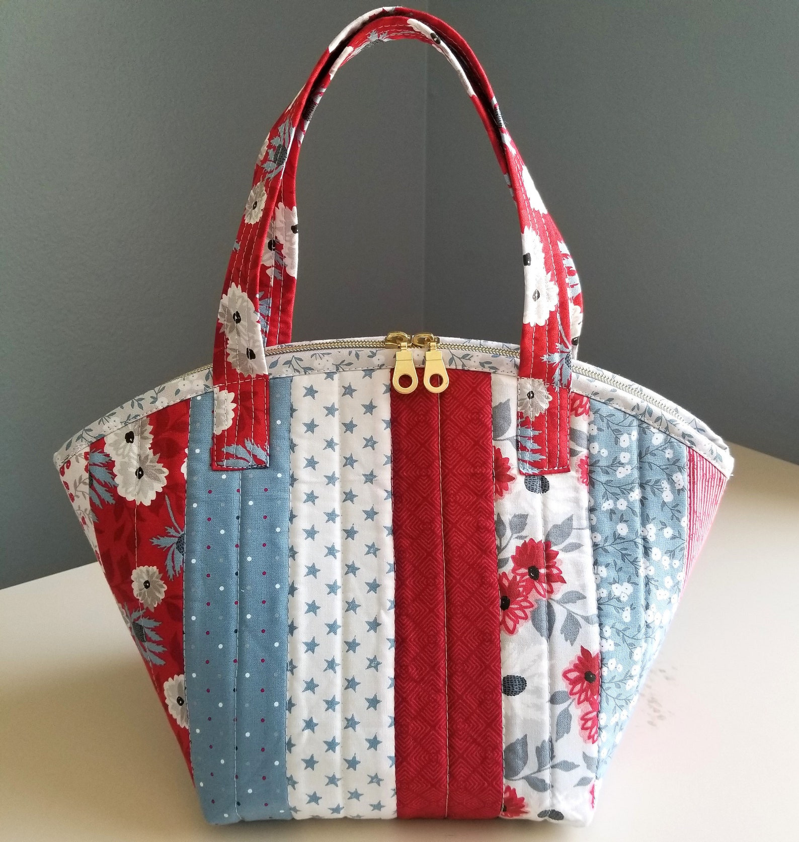 Quilted Project Bag, Handbag, Tote Bag, Purse, Everyday Bag, Small ...