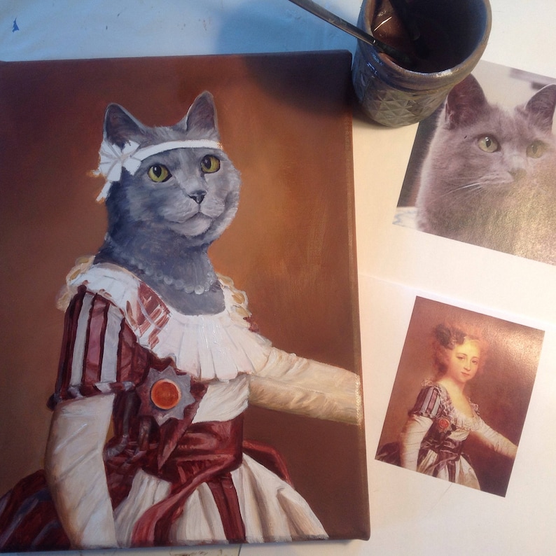 Cat Custom Portrait Cat Portrait Custom Pet Portrait Custom - Etsy