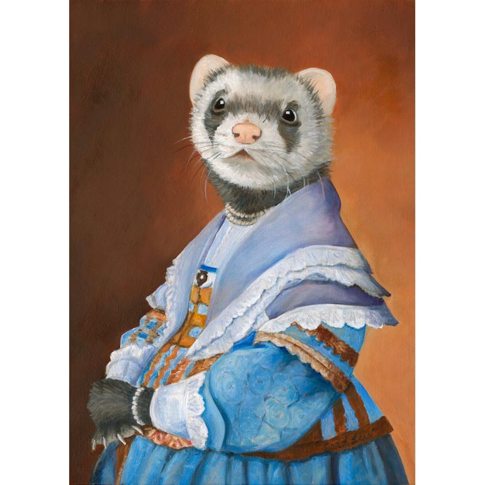 Ferret Ferret Portrait Canvas Prints Ferret Art Ferret - Etsy