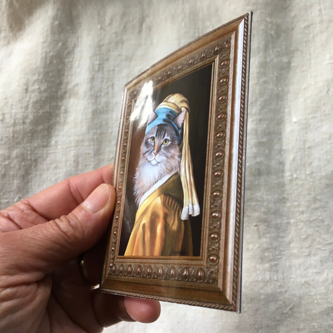 Cat Lady Gift Ideas Cat Fridge Magnets Cat With A Pearl - Etsy