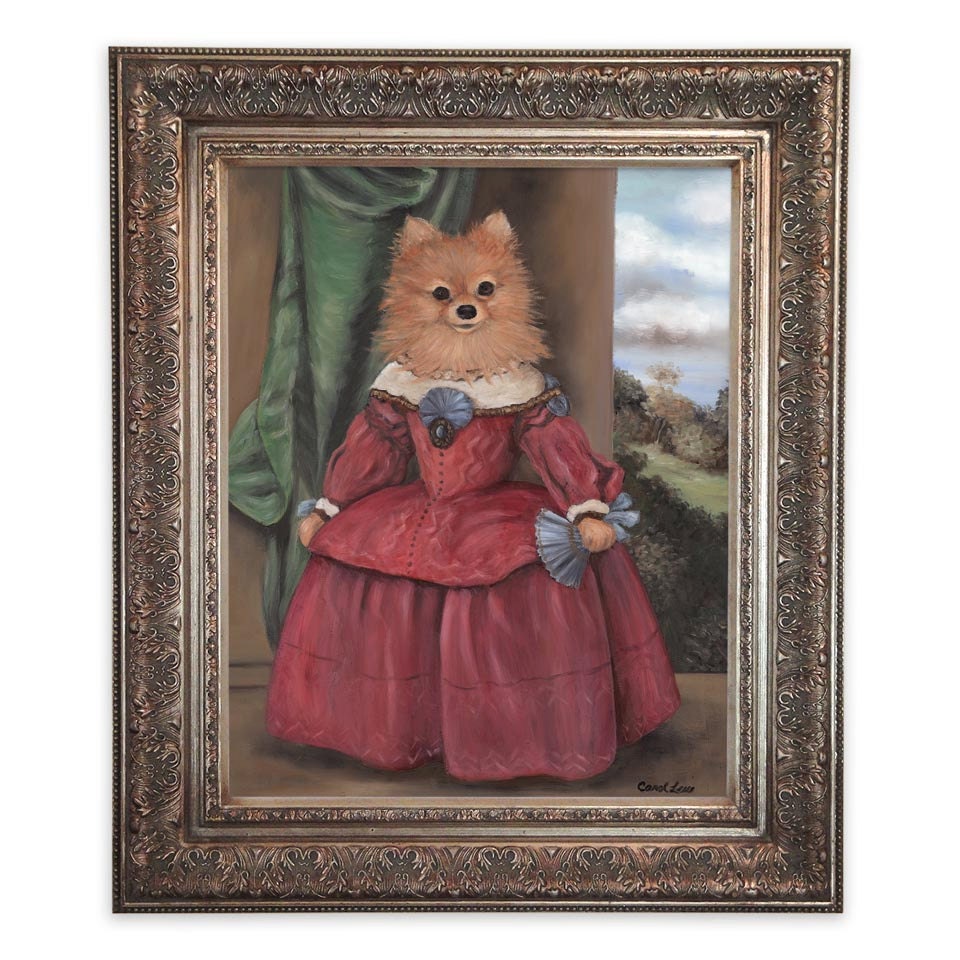 Pomeranian Art Prints Lady Pom Pom Funny Pet Gift Dogs in | Etsy