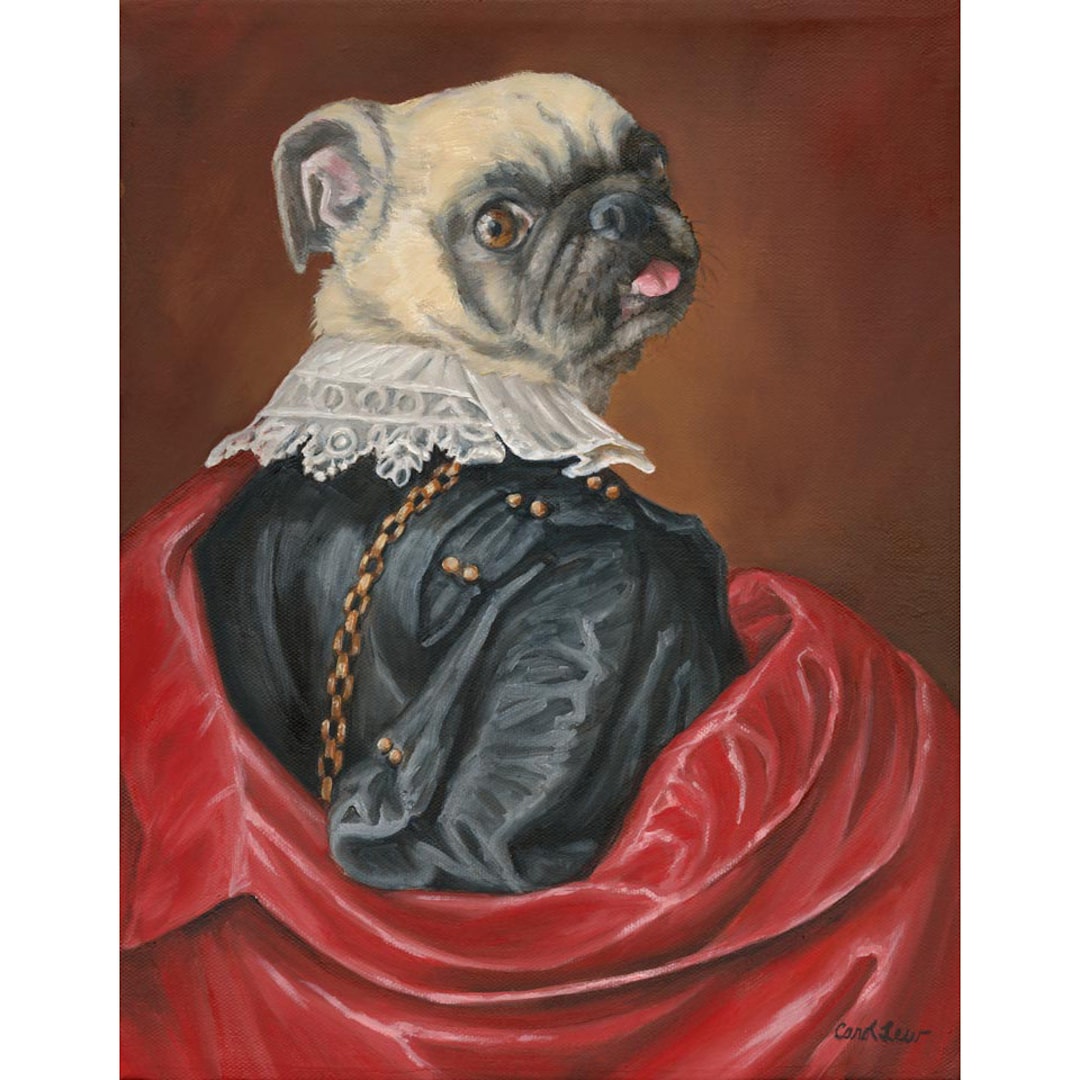 Regal Pug Art Print: Sir Bogus Bunsen Bean Portrait - Etsy