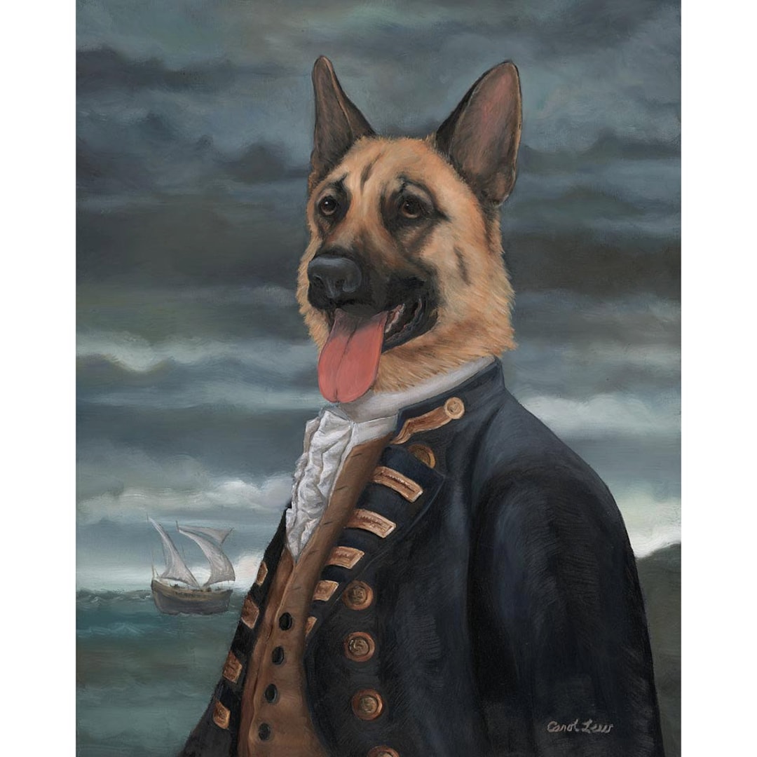 German Shepherd Canvas Print, Admiral George Shepherd, Nautical Dog ...
